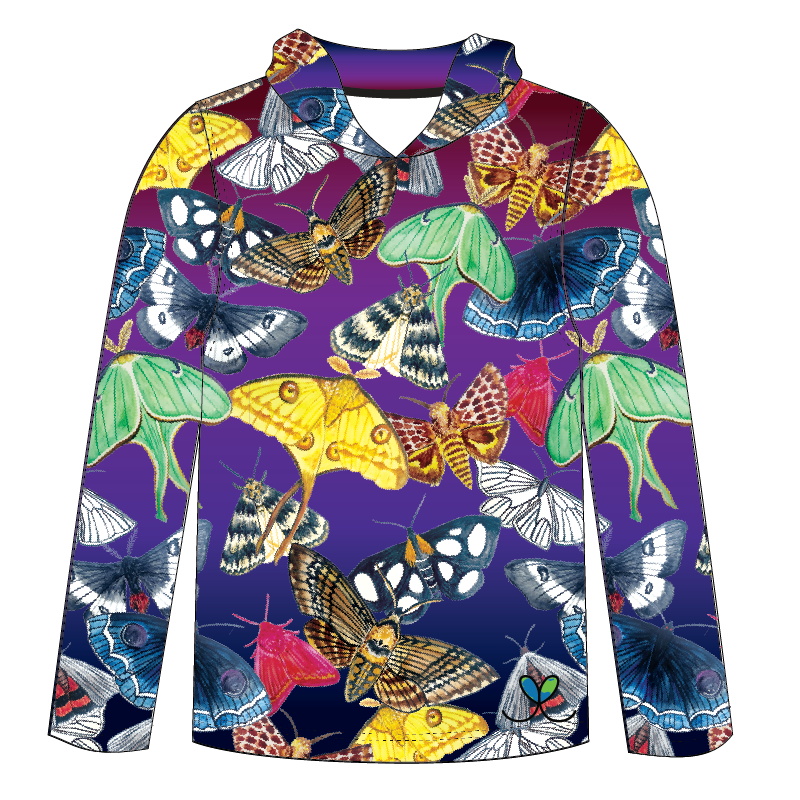Moths Adult Long sleeve hooded shirt – EcoEvie